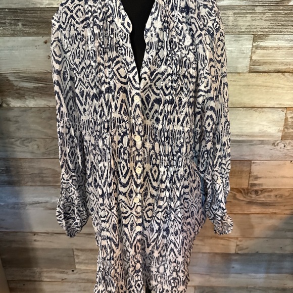 Ruby Rd. | Tops | Ruby Rd Navy And White Abstract Top | Poshmark